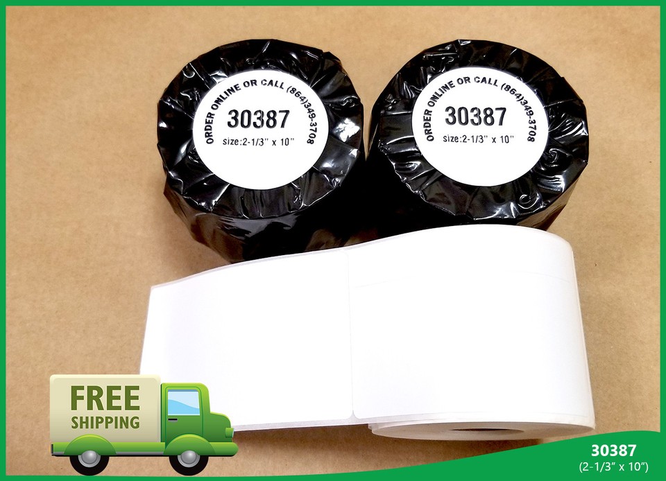 Dymo® Compatible Turbo Twin 10 Rolls 30387 Address Name Badges Thermal ...