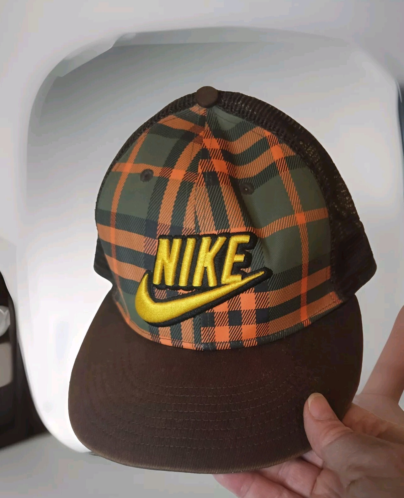Rare Vtg Nike Cap Embroidery Logo Plaid Browns Sports… - Gem