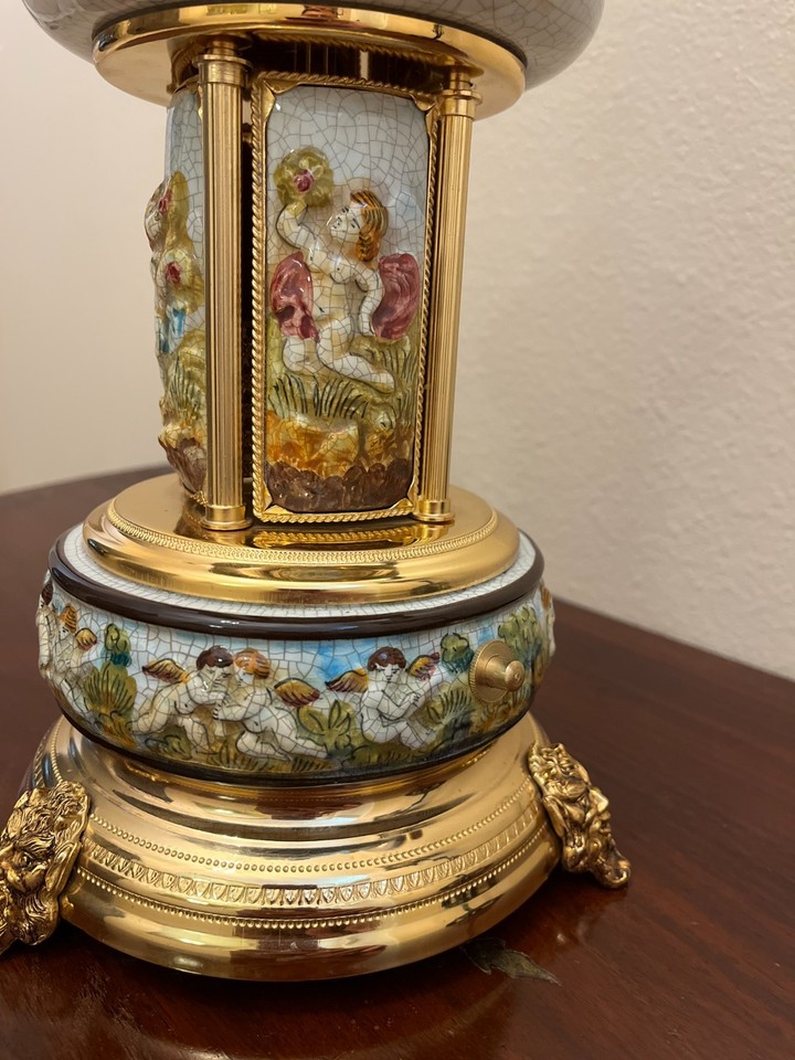 Reuge Capodimonte Porcelain Musical Lipstick/Cigarette Carousel Music ...
