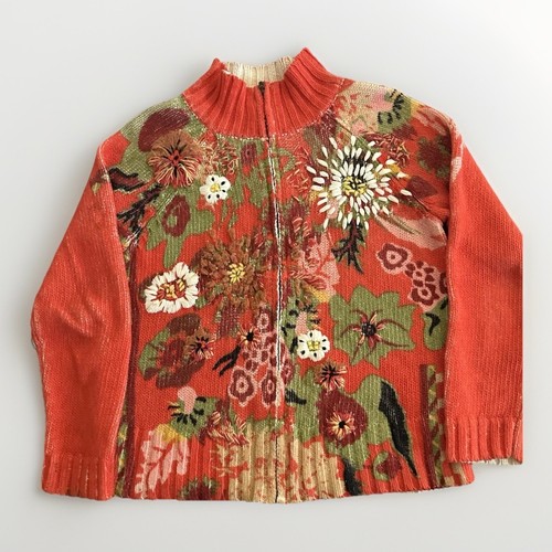 Womens Holiday Sweater Medium Fall Embroidered Pumpkin Cozy Cabin ...