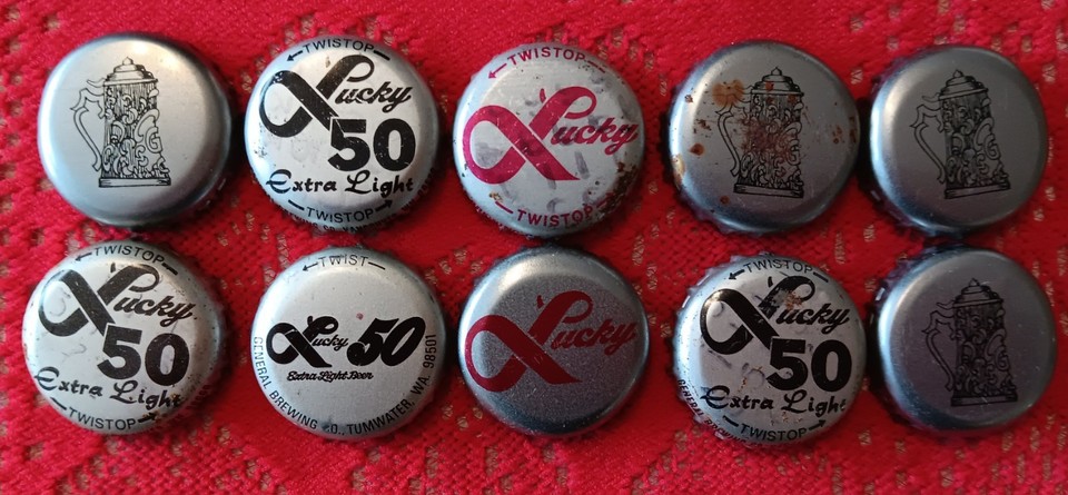 10 Vintage Lucky Lager Beer Caps *Rebus Puzzles* #380-389 | eBay