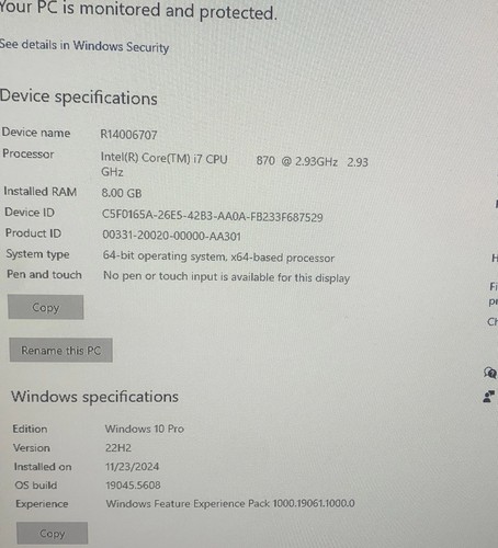 Dell Studio XPS 9100 PC Core i7-870 2.93GHz CPU 8GB RAM 500 GB Hdd ...