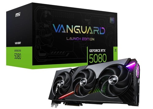 MSI GeForce RTX 5080 Vanguard Launch Edition 16GB GPU 3 Fans RGB Used ...