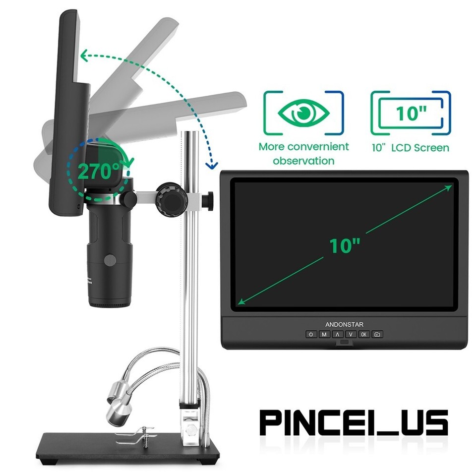 Andonstar AD209 10-inch LCD Screen Digital Microscope for Phone Repair ...
