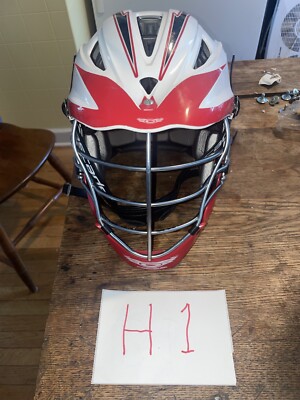 White Adult Lacrosse Player's Cascade Pro-7 Helmet White & Red PRO7C ...