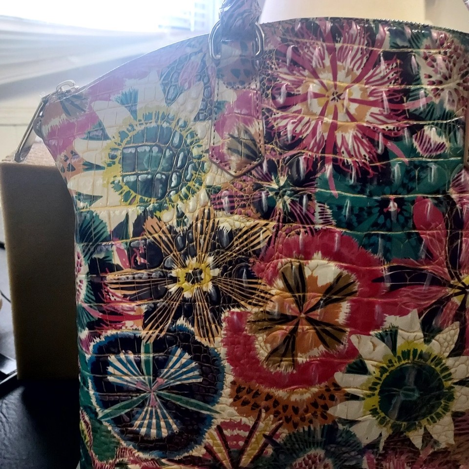 Brahmin Melbourne Collection Large Duxbury Desert Bloom Leather Satchel ...