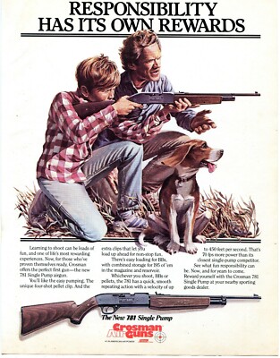 1986 Print Ad of Crosman Air Guns Model 781 Single Pump Pellet BB Gun ...