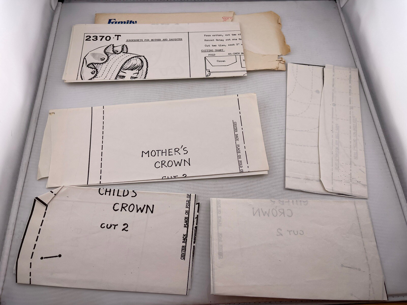 VTG Mail Order Pattern Lady's & Girl's Sunbonnet 2370 T | eBay