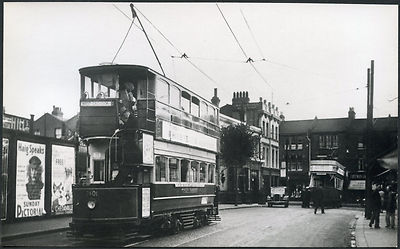 GB SURREY SUTTON 1935 PHOTO...STREET + TRAM + POSTER SUNDAY PICTORIAL ...