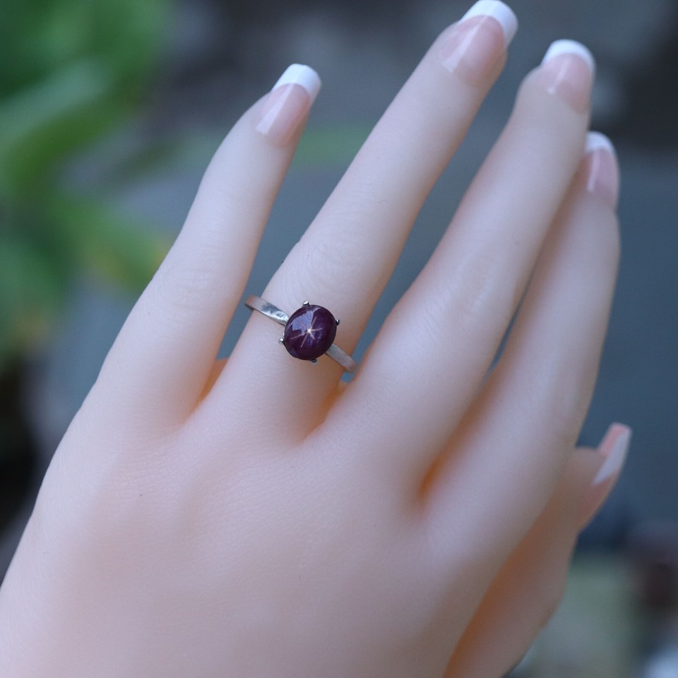 Star Ruby Gemstone Ring 925 Sterling Silver Ring Women's Bridal Fashion Jewelry | eBay