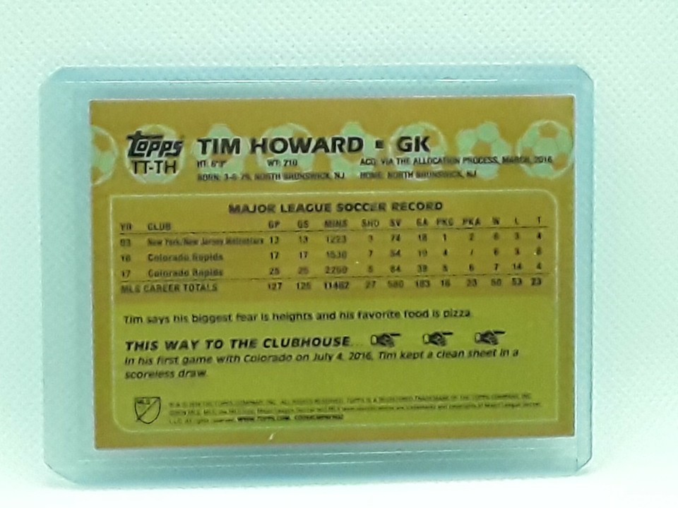 Tim Howard 2018 Topps MLS Major League - Throwback Topps (1988 ...