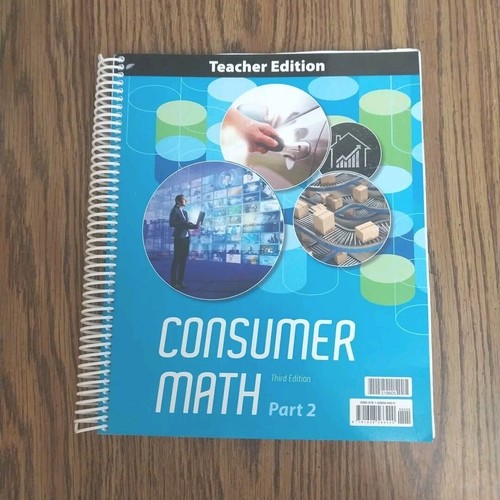 BJU Press Consumer Math Teachers Edition 3rd Edition Part 2 | eBay