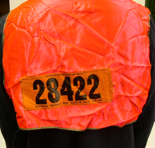 1955 Wisconsin Resident Deer Back Tag Hunting License Still sewn on ...