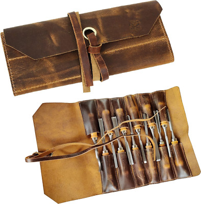 Leather Tool Roll up Pouch - Leather Tool Wrench Roll/Chisel Bag by | eBay