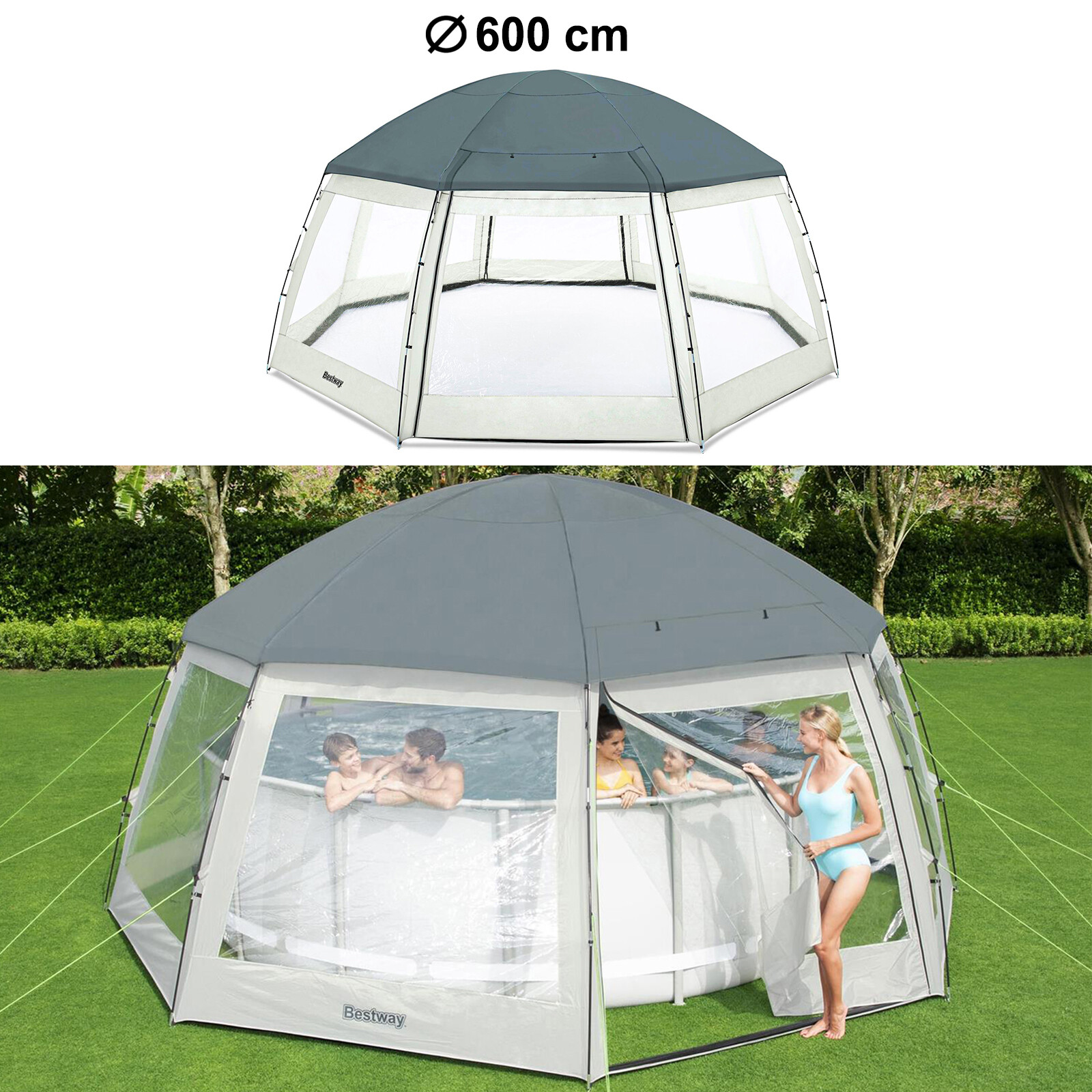 BESTWAY Pool Abdeckung Pavillon Schutz Swimmingpool