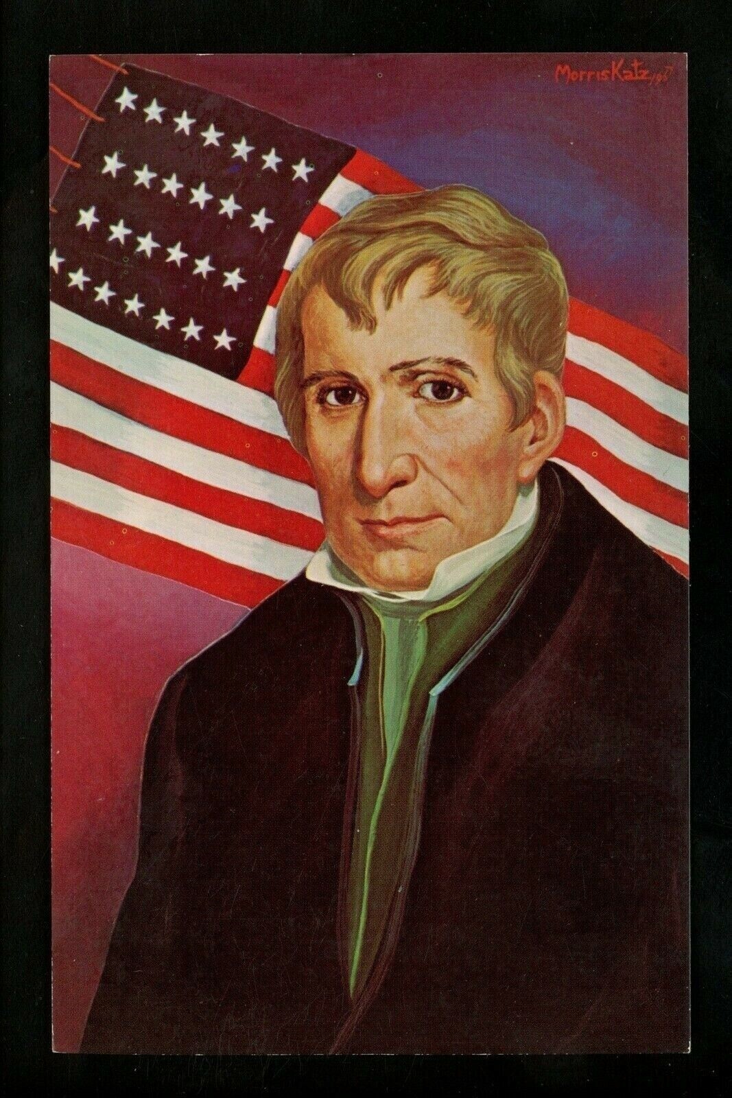 Political President postcard William Harrison Morris Katz portrait ...