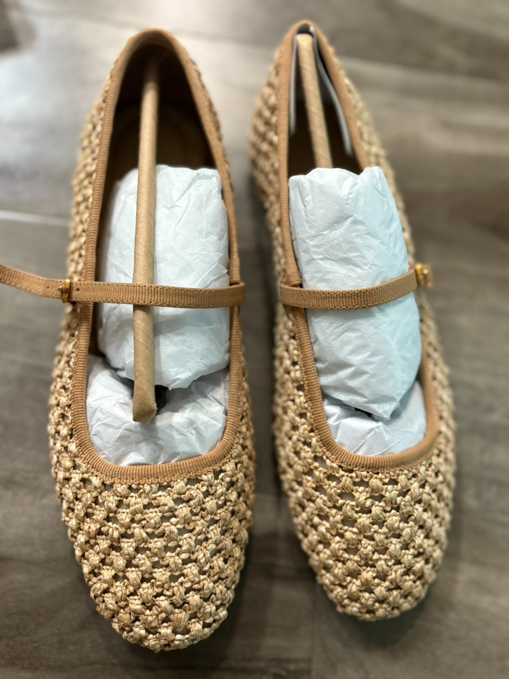 Birdies The Hummingbird Tan Openweave Mary Jane Flats US 8.5 NEW with Box | eBay