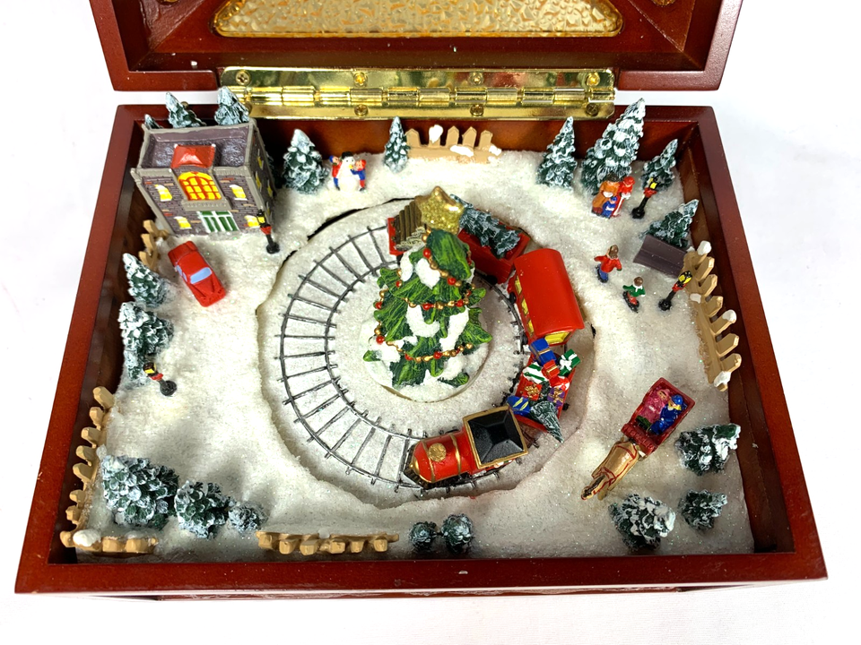 Vintage Sankyo Music Box Moving Christmas Train Santa Claus Is Coming ...
