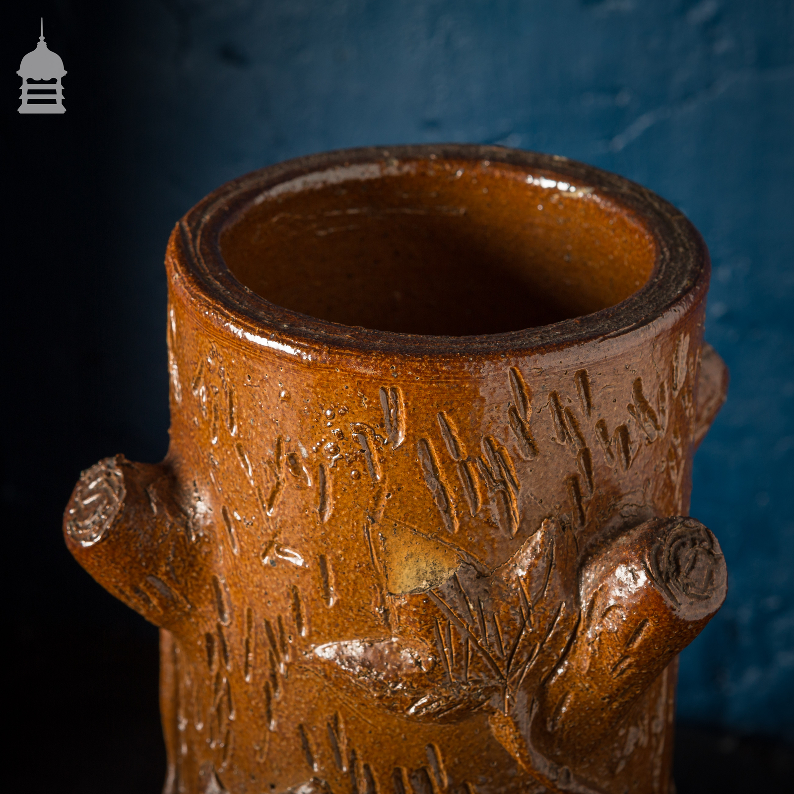 19th C Salt Glaze Grottoware Tree Stump Vase | eBay UK