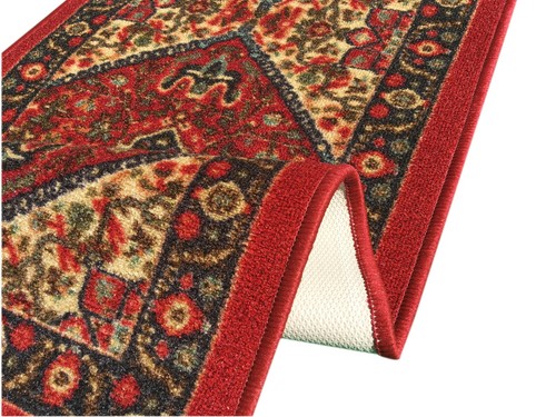 Custom Size Hallway Runner Rug Non Slip Rubber Back RED Traditional ...