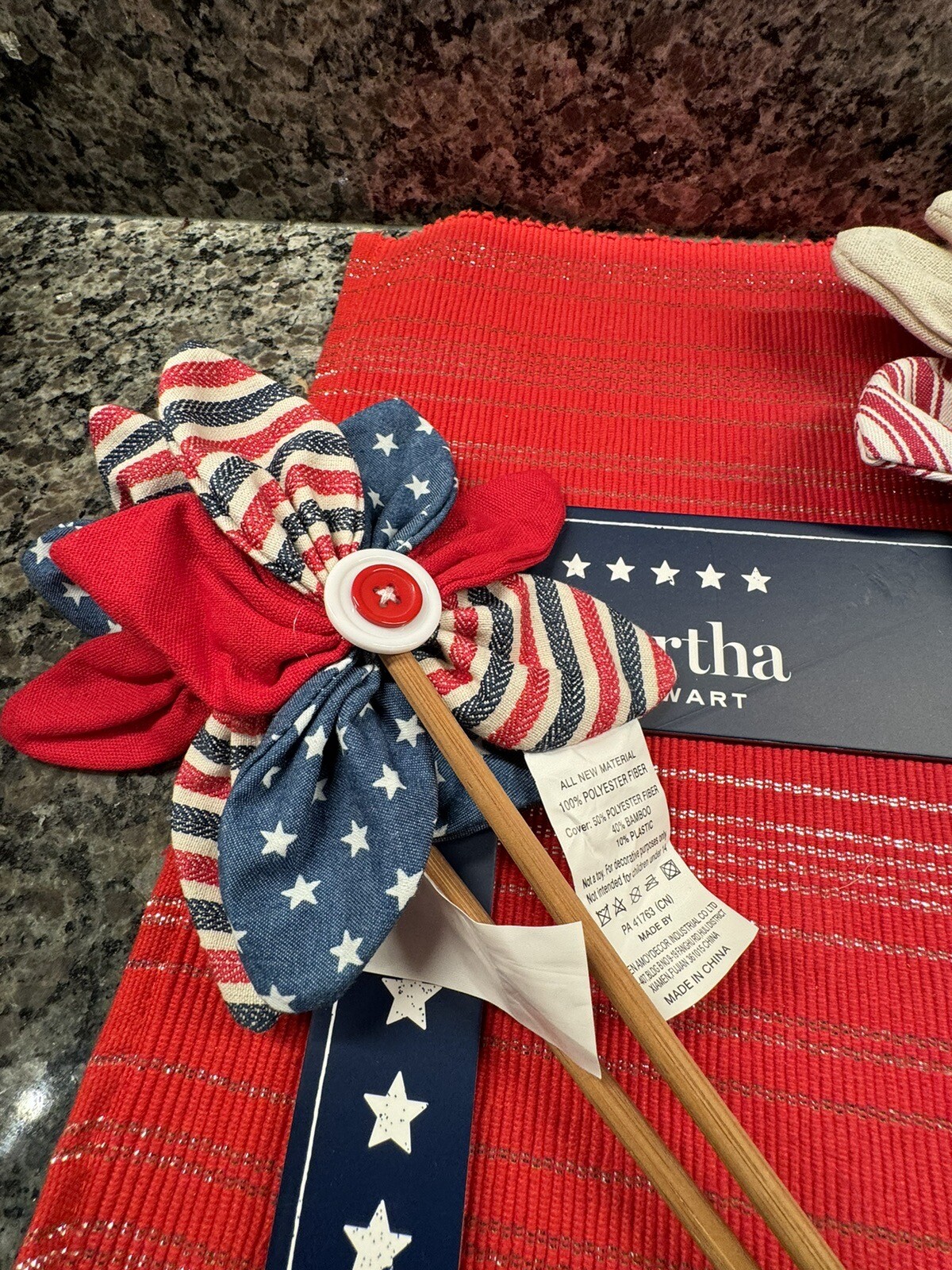 NEW HTF Martha Stewart 4th of July Patriotic Stars and Stripes Fabric ...