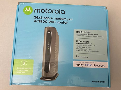 Motorola MG7700 Modem And AC1900 WiFi Router Combo with Power Boost ...