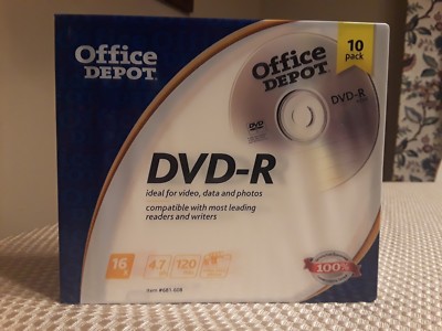 Office Depot DVD-R 10 Pack 16x 4.7 gb 120 min media discs NEW NIP | eBay