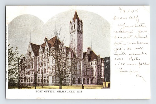 Postcard Wisconsin Milwaukee WI Post Office 1905 Unposted Undivided ...