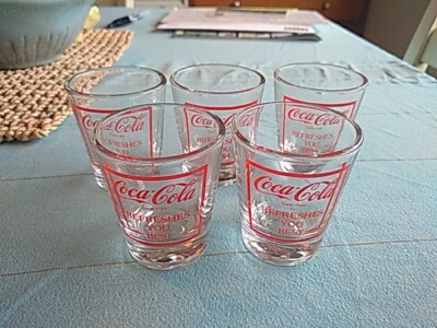 Coca Cola Coke "REFRESHES YOU BEST" Standard Shot Glass Lot Of 5 | eBay