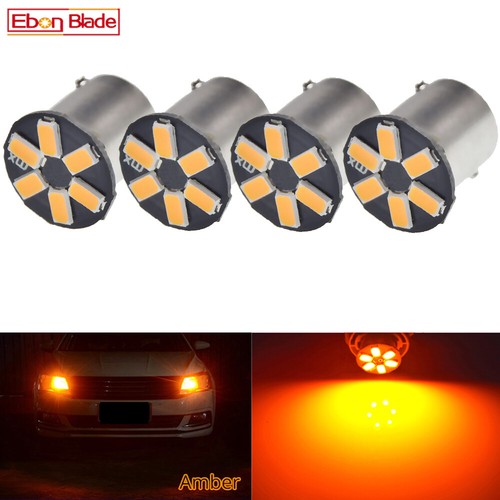 4Pcs 1156 BA15S P21W Car Lights Amber Orange LED Auto Turn Signal Bulb ...