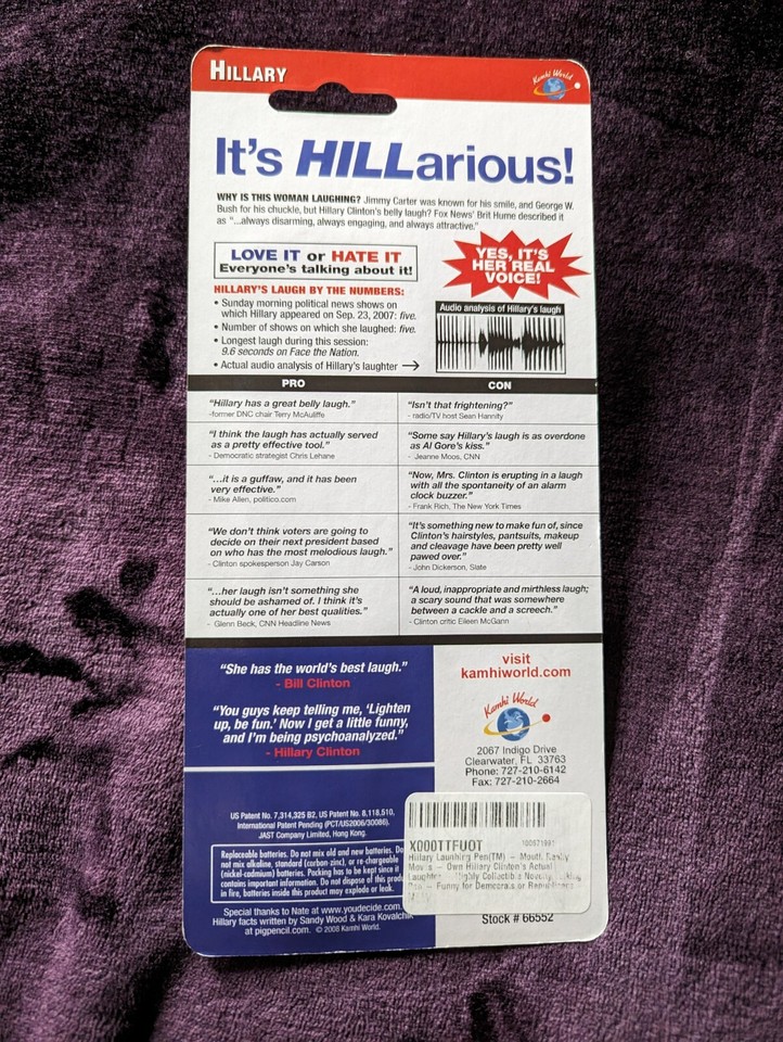 HILLARY CLINTON LAUGHING PEN-LAUGH WITH/AT HILLARY!--NEW | eBay
