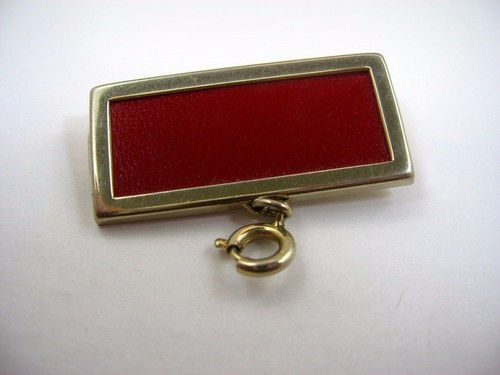Vintage Collectible Pin: Red Leather Rectangle Clasp Bottom | eBay