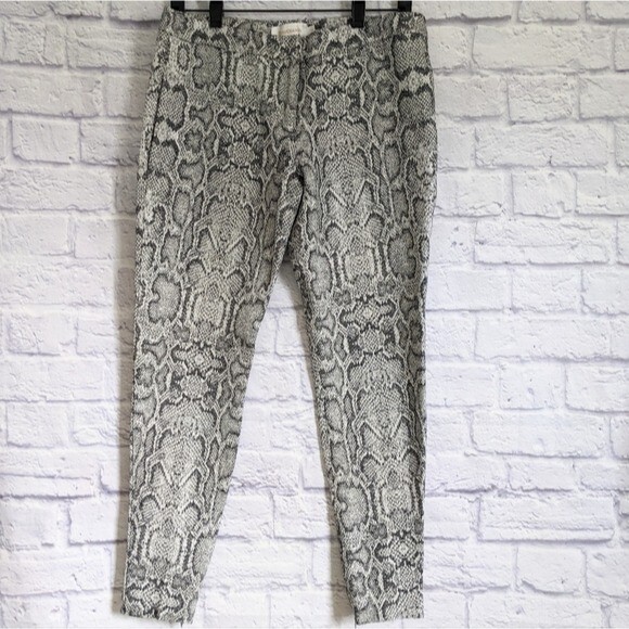 Zimmermann Metallic Snake Print Pants 2 White Silver … - Gem