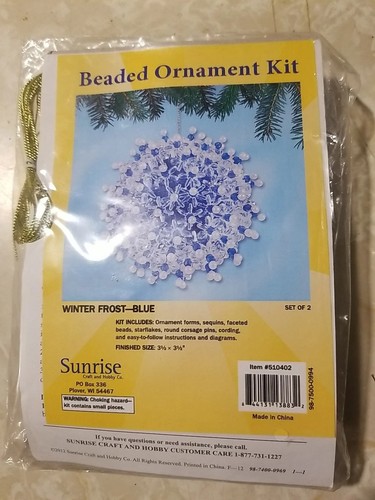 Sunrise Craft + Hobby Beaded Ornament Kit - Winter Frost- Blue #501402 ...