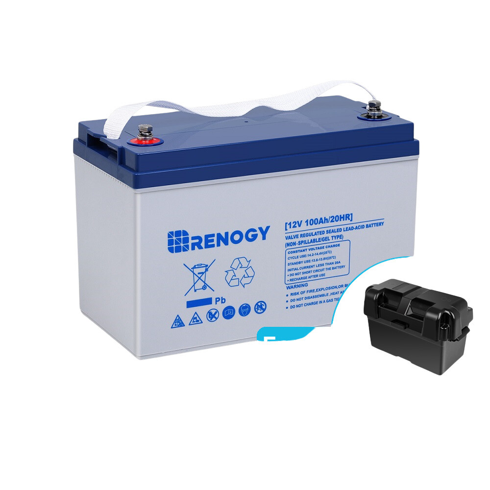 Renogy RBT100GEL12B 100Ah 12V Deep Cycle Hybrid GEL Rechargeable ...
