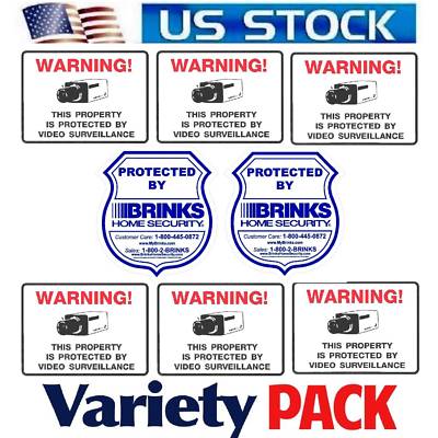 BRINKS HOME SECURITY WINDOW WARNING STICKERS+VIDEO CAMERA DECALS | eBay