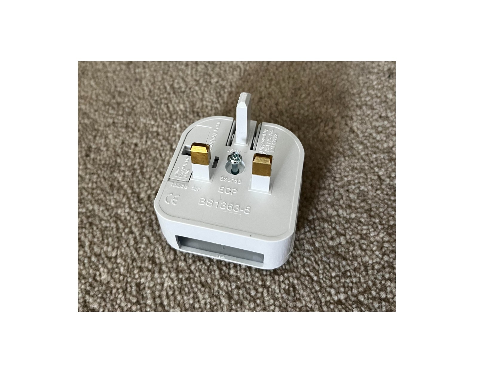 2 Pin Fused Euro Plug To UK 3 Pin Mains European Converter Adapter-5A ...