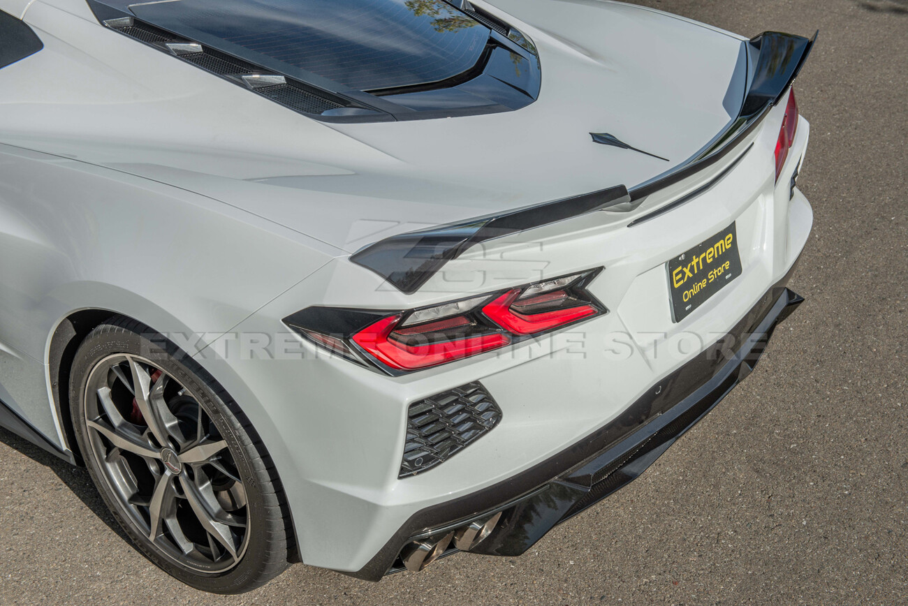 For 20-Up Corvette C8 | Z51 Style CARBON FLASH Rear Wing Spoiler ...