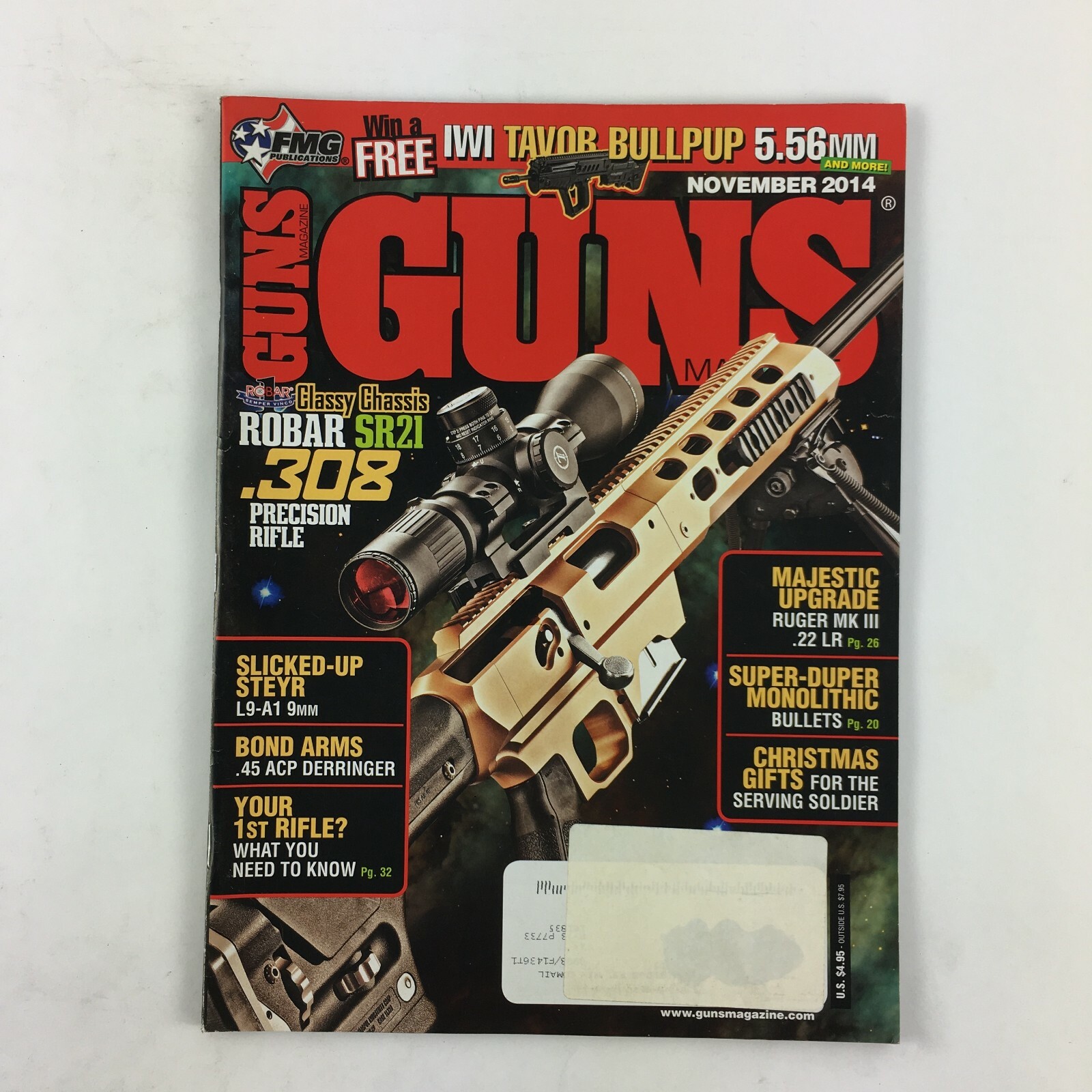 November 2014 Guns Magazine Robar SR21 .308 Precision Rifle Ruger Mk ...