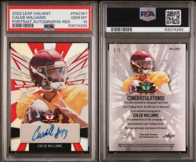 Caleb Williams Auto PSA 10 POP 1 #/6 6/6 | eBay