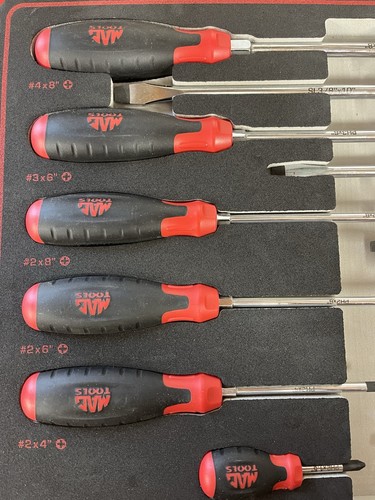 MAC 12PC Red Screwdriver Set with Foam Organizer - SDRB12FR | eBay