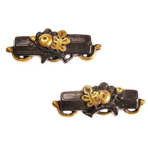 Menuki Kyoto Metalworker Branch Chrysanthemum Box Diagram Preservation ...