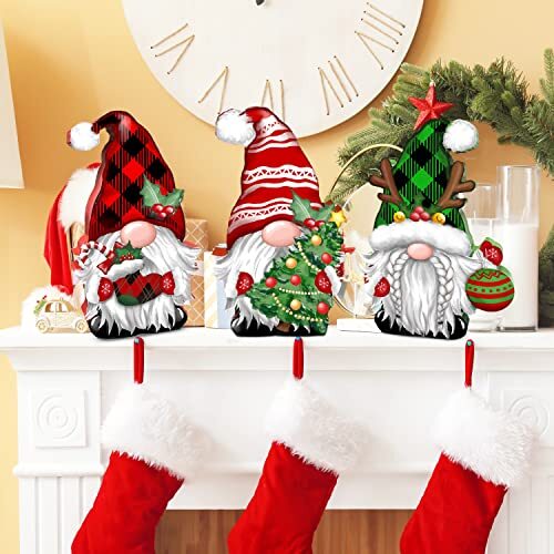 3 Pcs Christmas Gnome Tabletop Decoration Wooden Centerpieces for ...