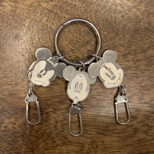 DISNEY MICKEY MOUSE METAL 3 EMOTIONS CHARMS KEYCHAIN KEY RING | eBay