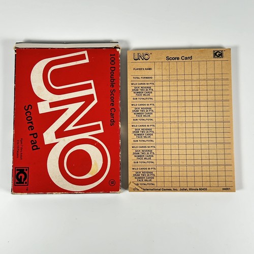 UNO Score Pad Double Score Cards #4001 | eBay