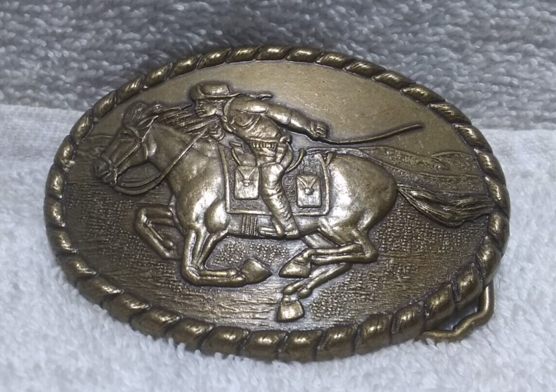 Mervyn's Pony Express Rider Belt Buckle Western Gold … - Gem