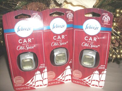Febreze OLD SPICE WITH AVEC 3 Car Clip on Vent Auto Air Fresheners | eBay