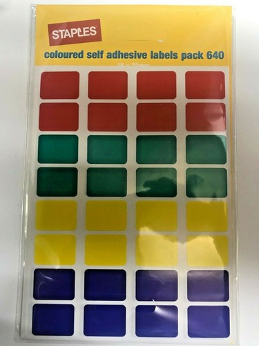Staples® Self Adhesive Labels, Large, Coloured pack of 640 ( Price ...