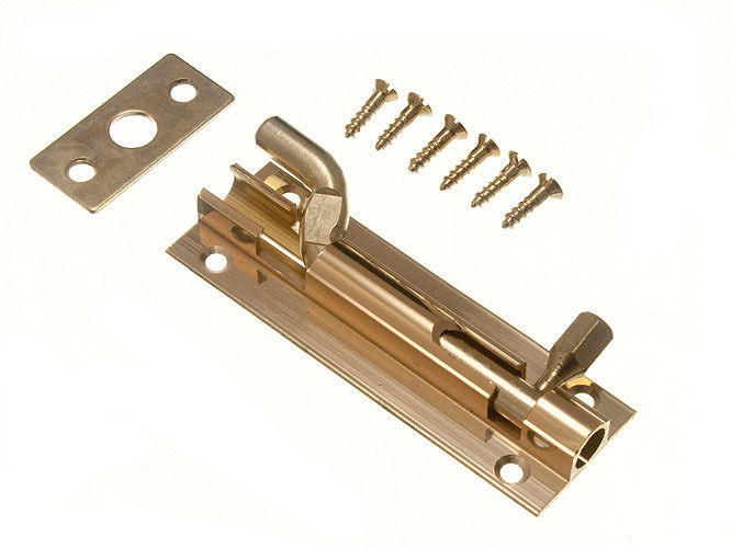 NEW BOX OF 6 DOOR BARREL SLIDE BOLT CRANKED OFFSET 75MM 3 INCH BRASS ...