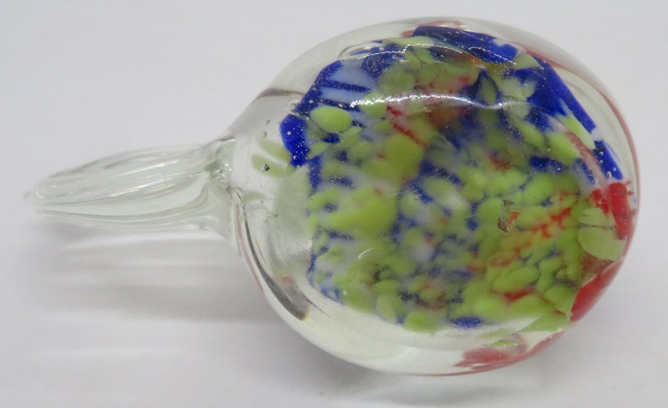 Blue & clear glass vintage Art Deco antique rooster chicken bird ...